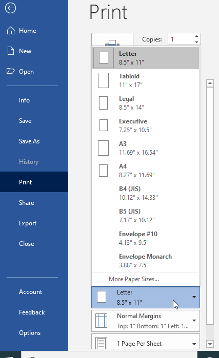 File Tab in MS Word 2019 Password-PDF-Share-Print - Your E-Learning ...